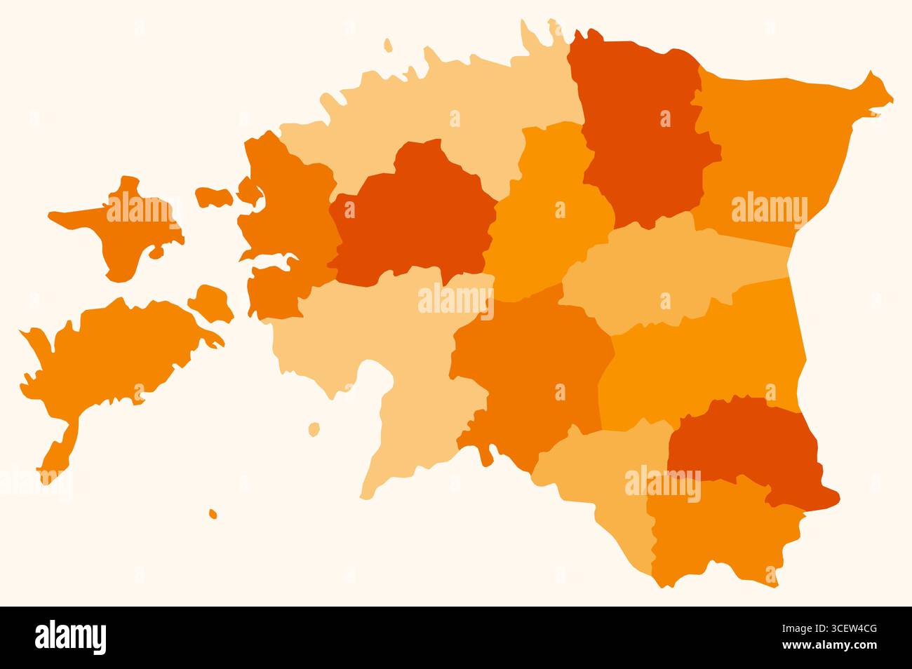 Map of Estonia with regions. Just a simple country border map with ...