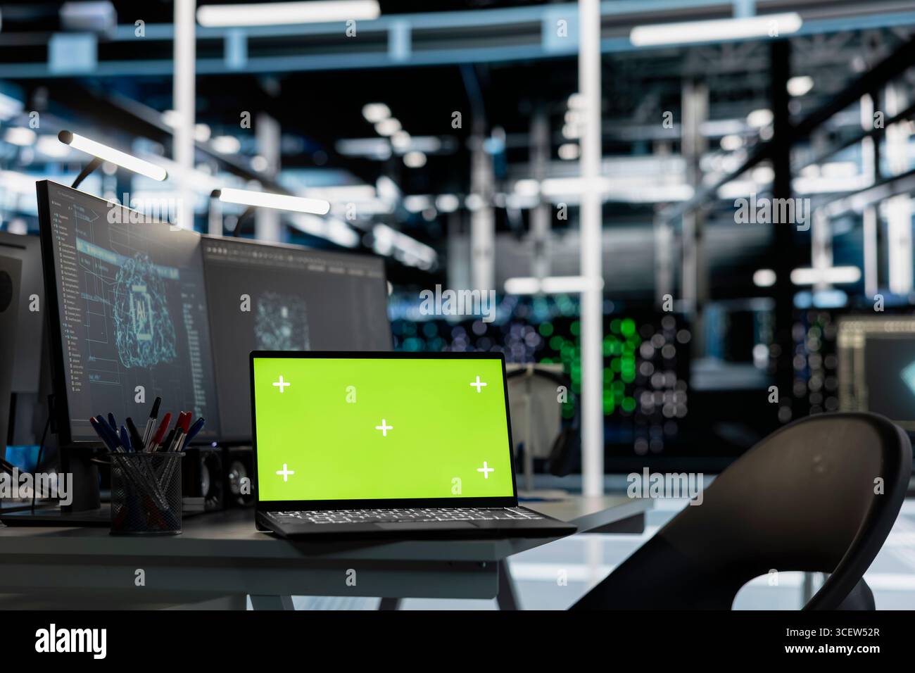 Green screen laptop overseeing hi-res stock photography and images - Alamy