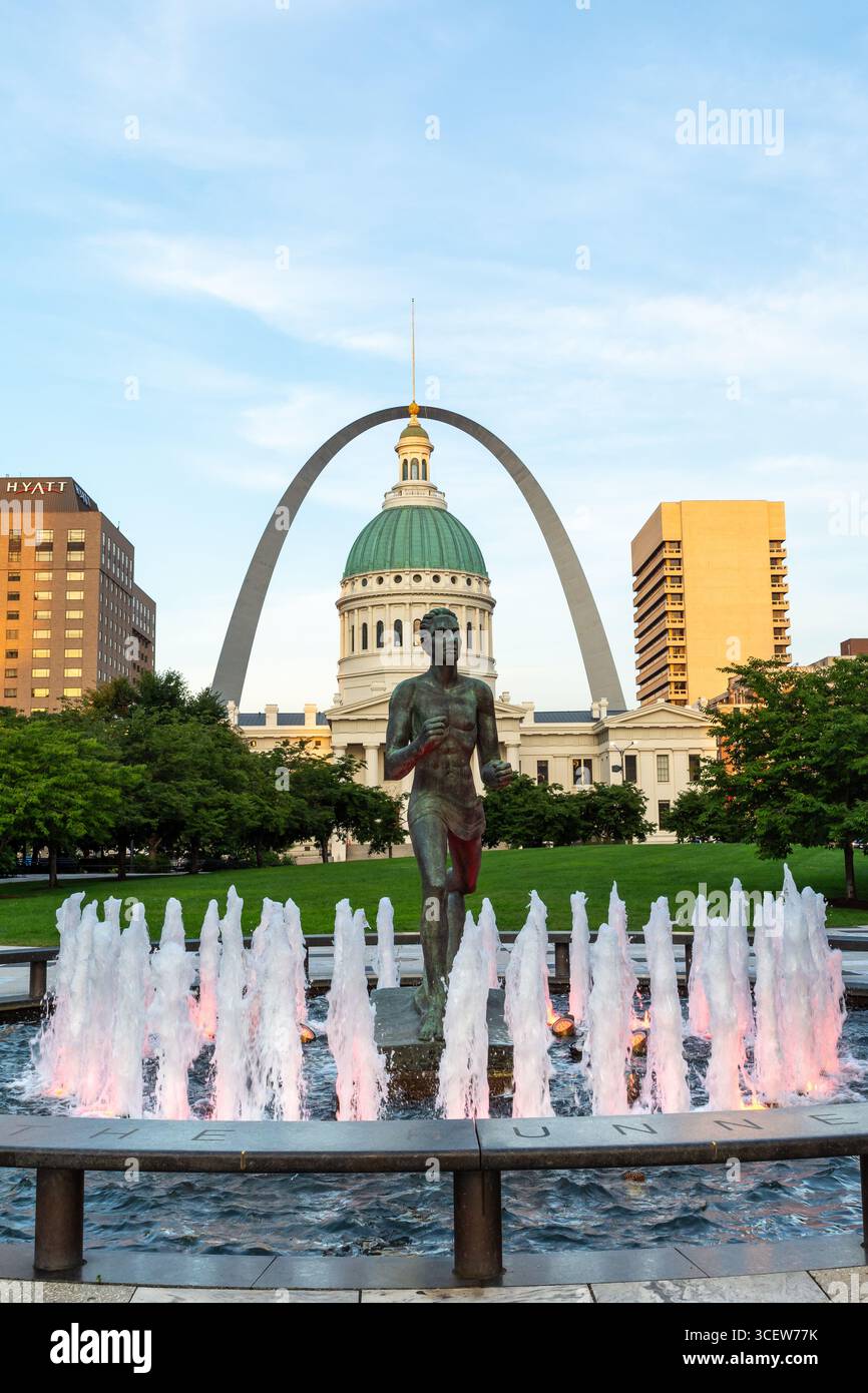View of the old courthouse and the Gateway Arch from the Kiener ...