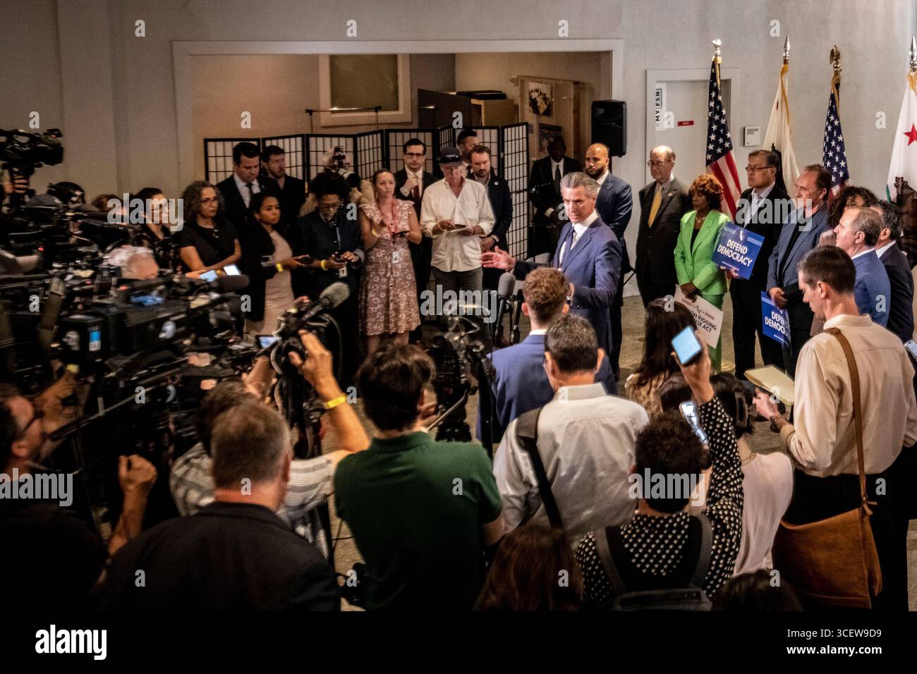 Gov. Gavin Newsom holds a news conference regarding proposed new ...