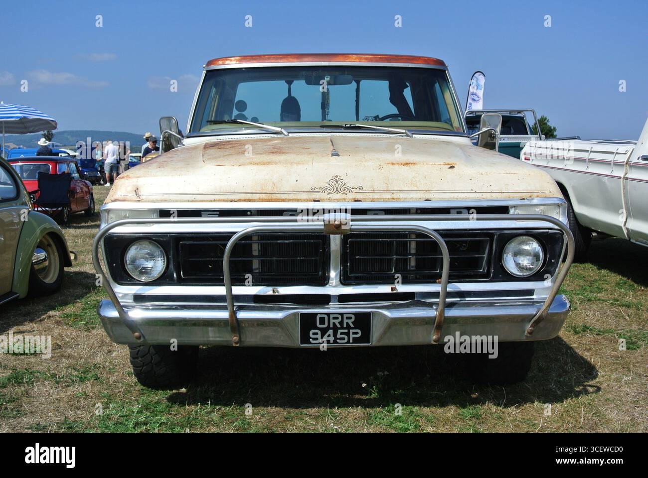 A 1979 Ford F-150 pickup truck parked on display at the Exmouth classic ...