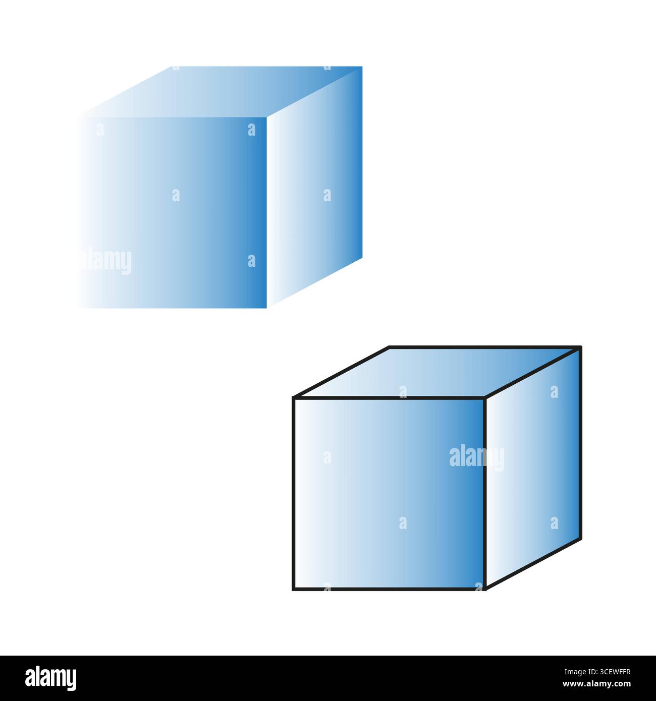 Gradient cube icon. Blue box shape. Isometric block Vector. Modern 3D ...