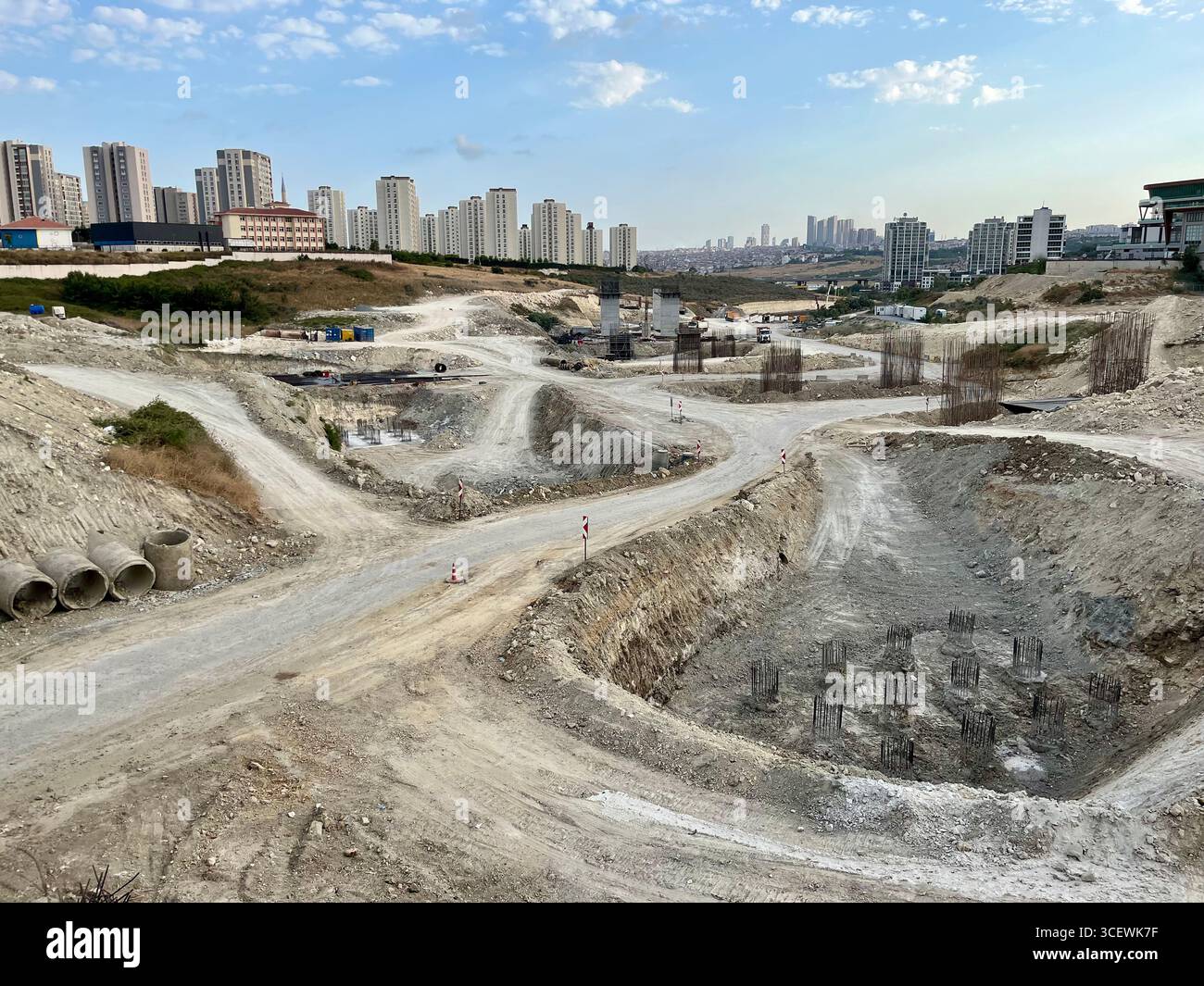 Built foundation on construction area in Istanbul, Turkey Stock Photo ...