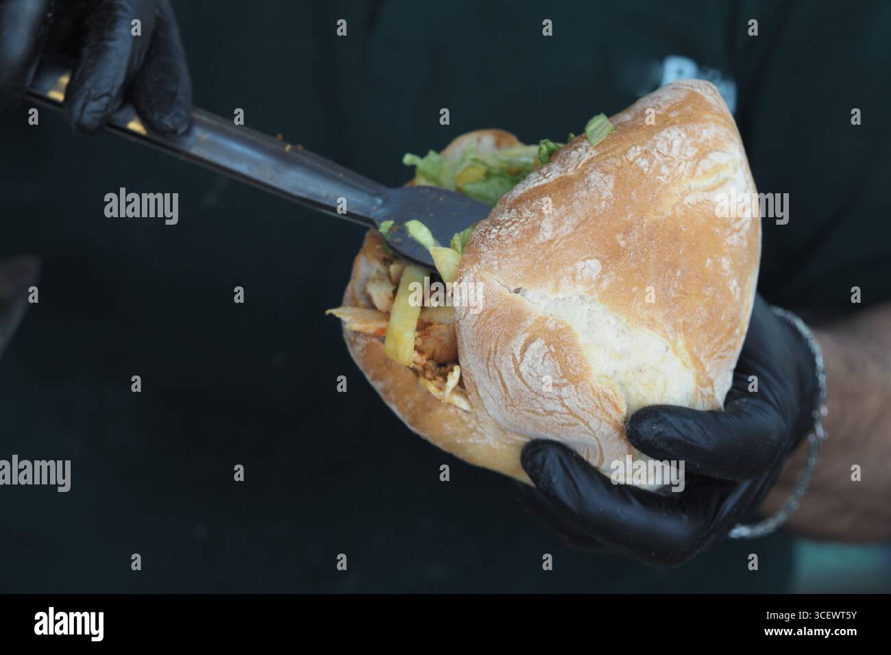 Freshly prepared sandwich served at a street food stall Stock Photo - Alamy