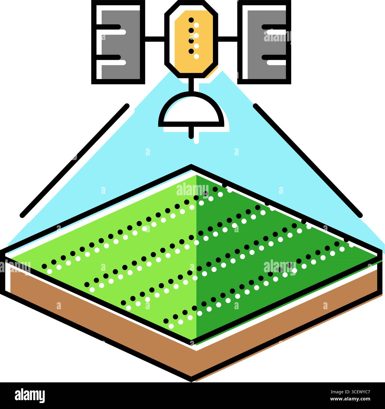 satellite for field mapping color icon vector illustration Stock Vector ...