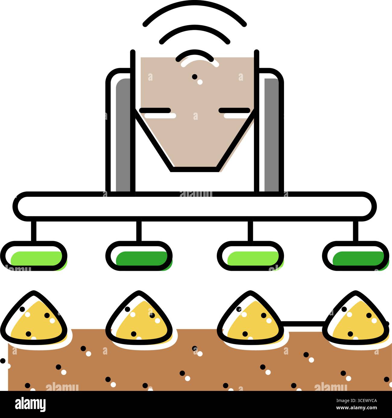 automated feeder agri tech color icon vector illustration Stock Vector ...