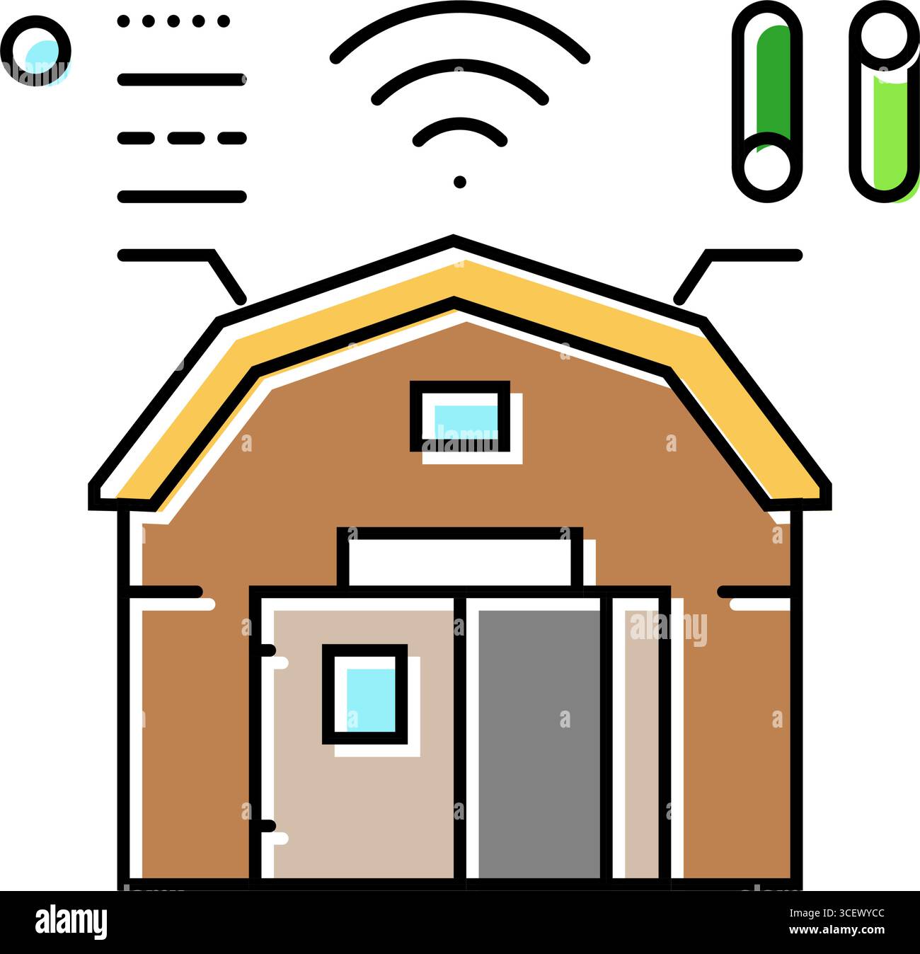 smart barn agri tech color icon vector illustration Stock Vector Image ...