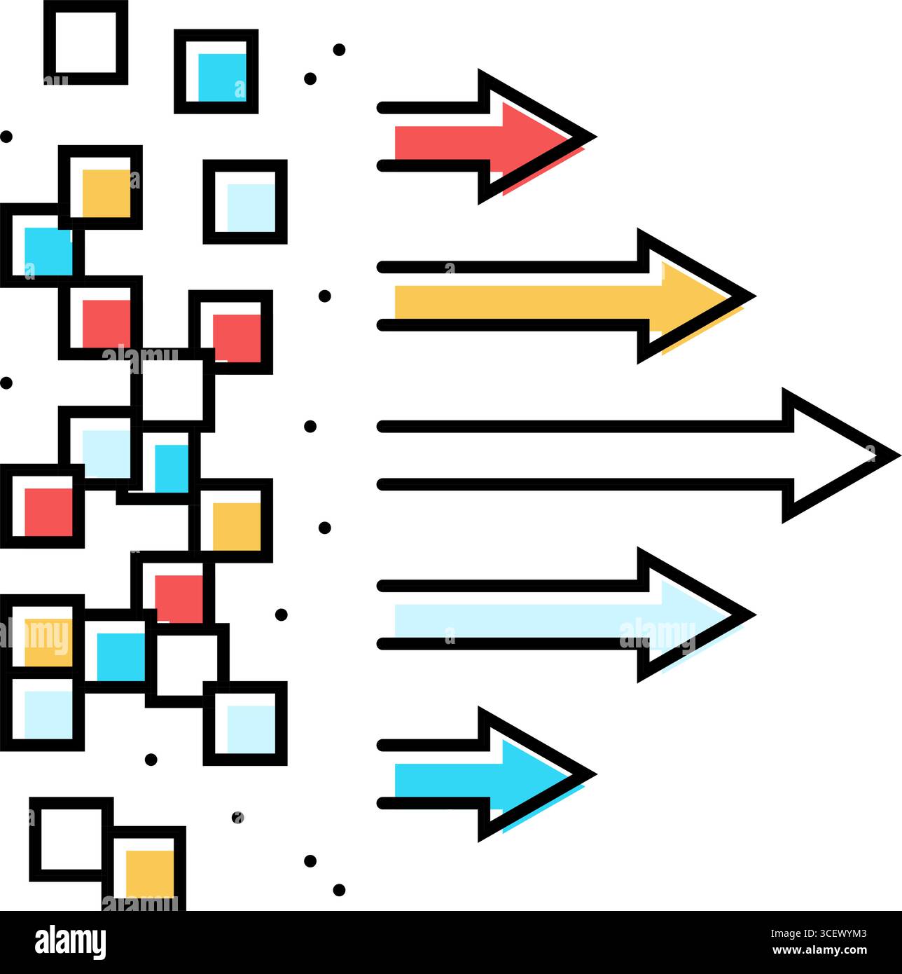 Big data flow processing Cut Out Stock Images & Pictures - Alamy