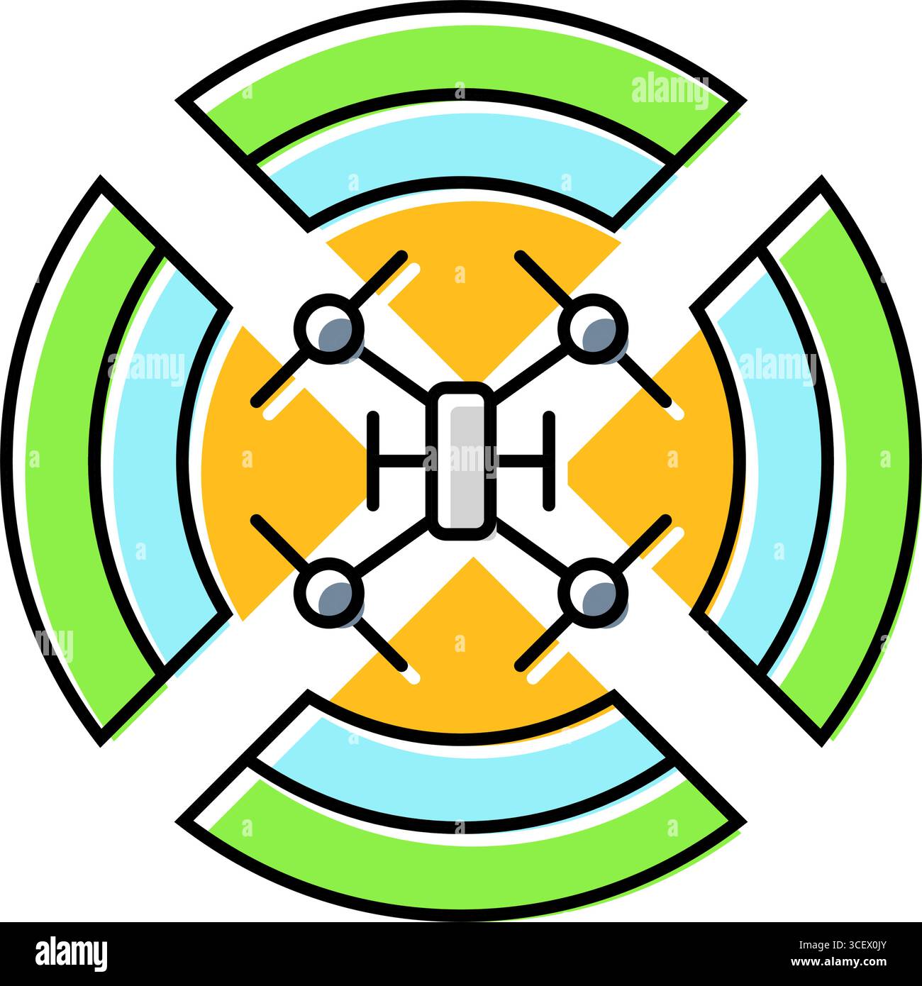 airspace map unmanned aerial vehicle color icon vector illustration ...