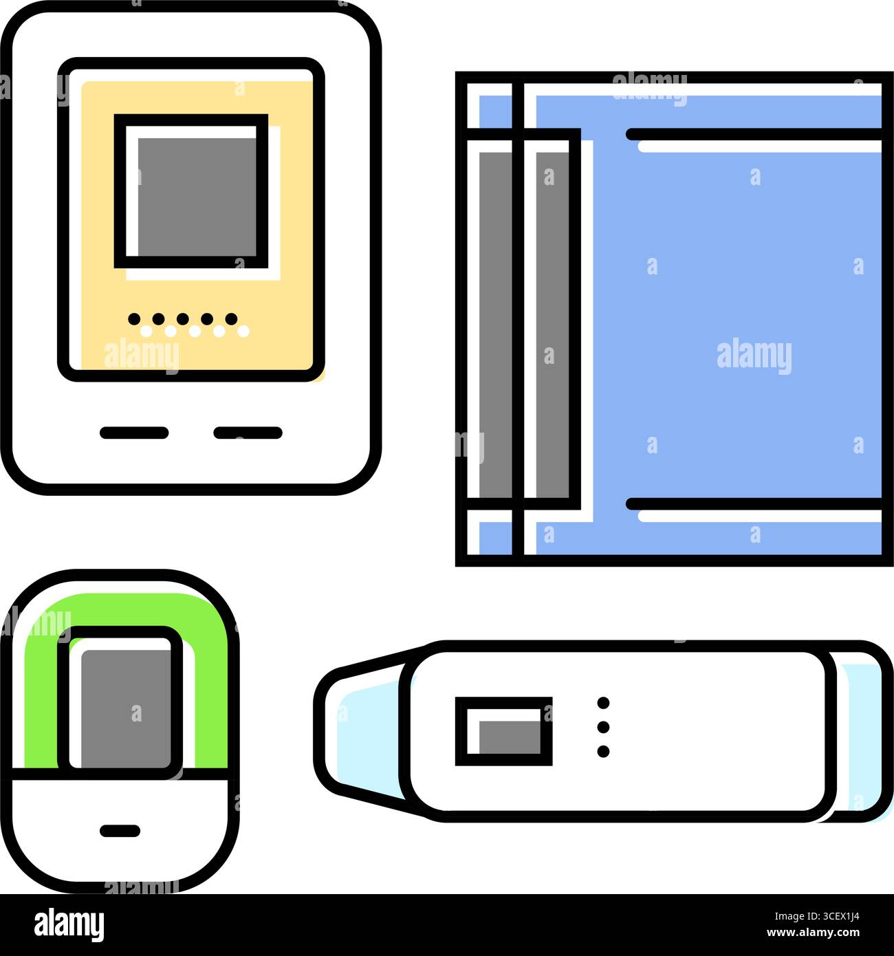 digital health monitoring smart home color icon vector illustration ...