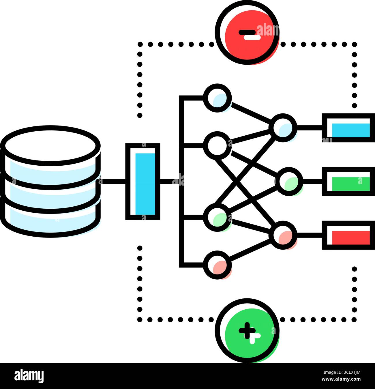 reinforcement learning machine color icon vector illustration Stock ...