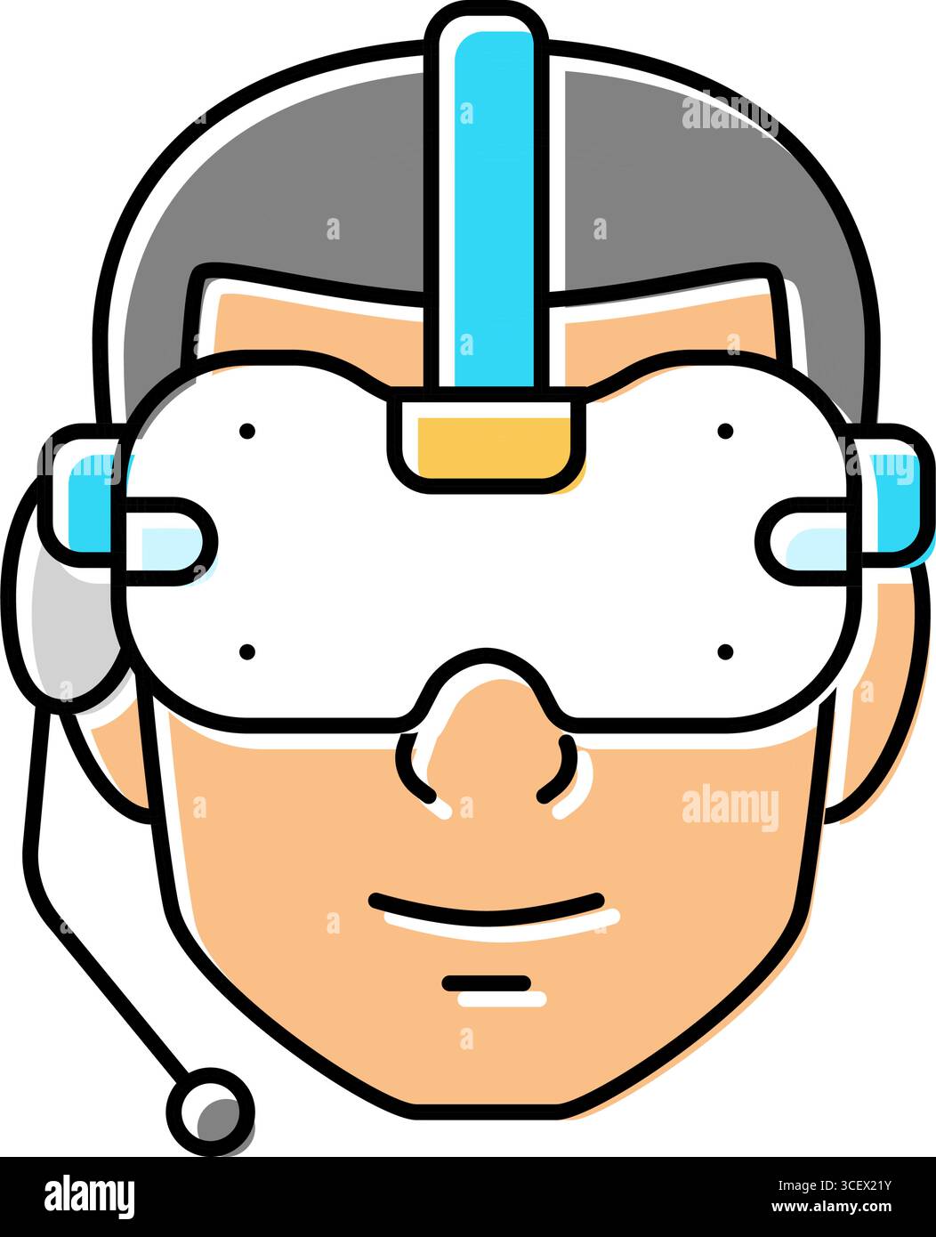 smart headset augmented reality color icon vector illustration Stock ...