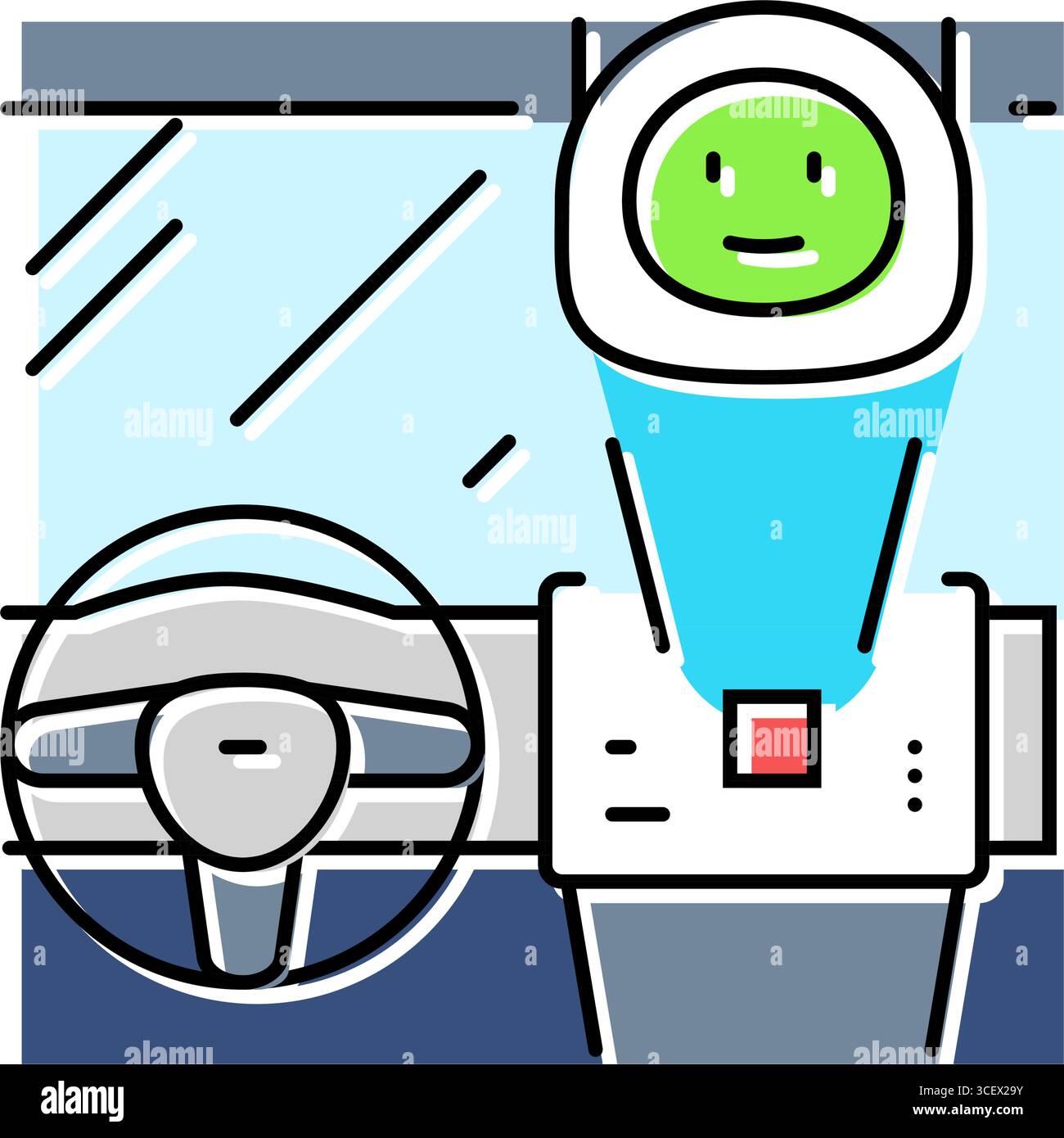 virtual assistant car color icon vector illustration Stock Vector Image ...