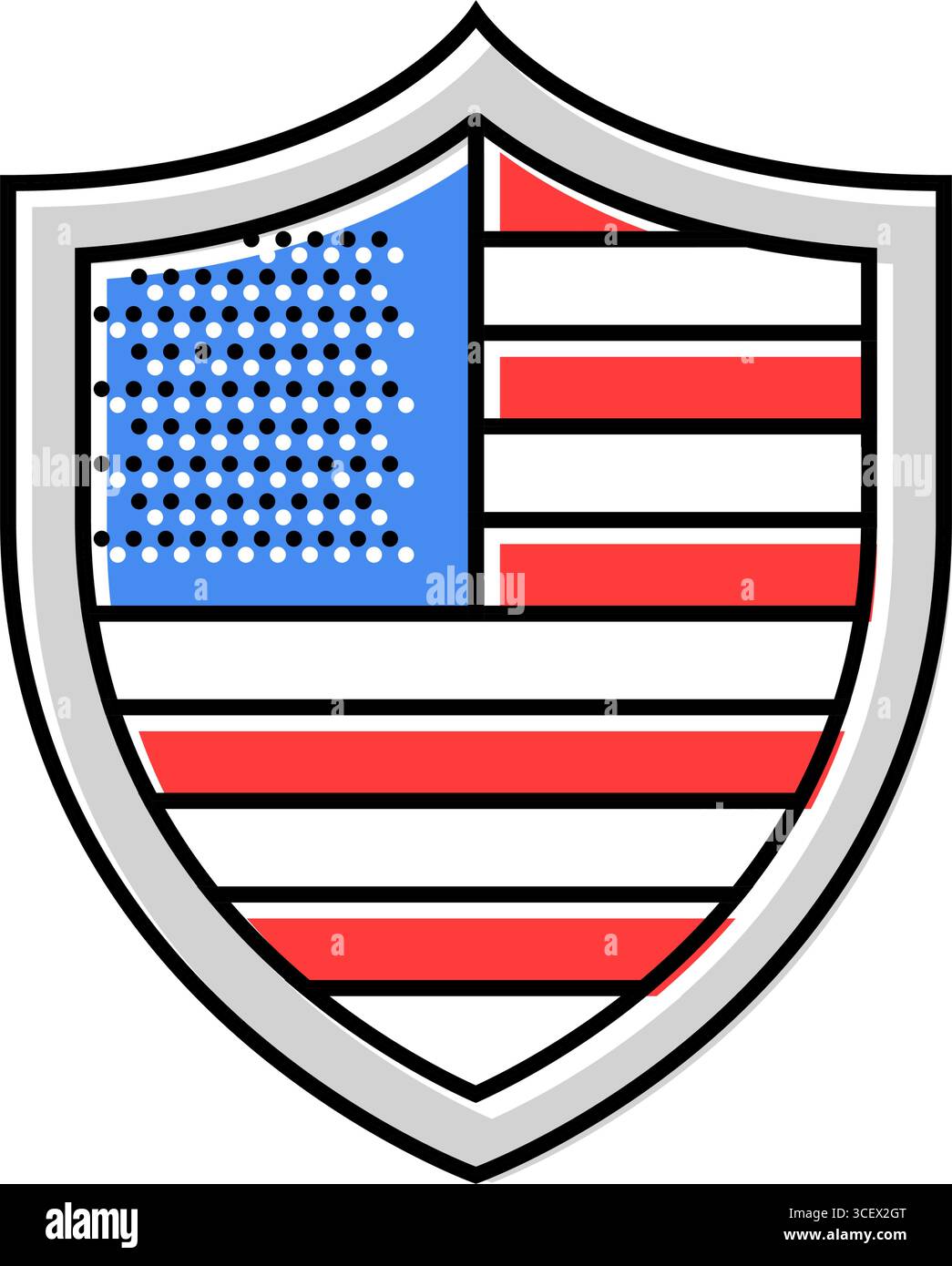 patriotic shield uncle sam color icon vector illustration Stock Vector ...