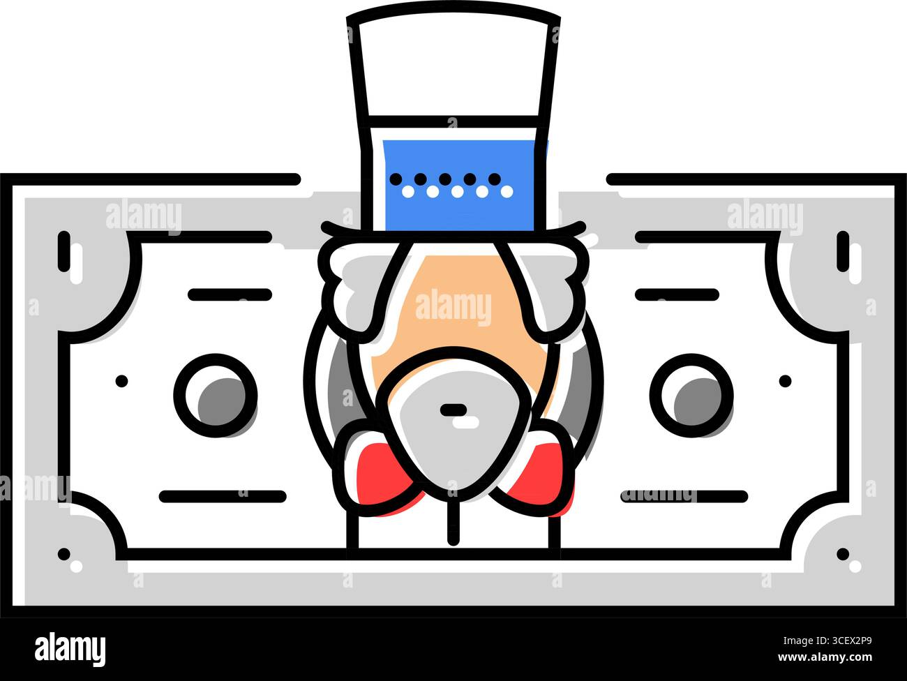 dollar bill uncle sam color icon vector illustration Stock Vector Image ...