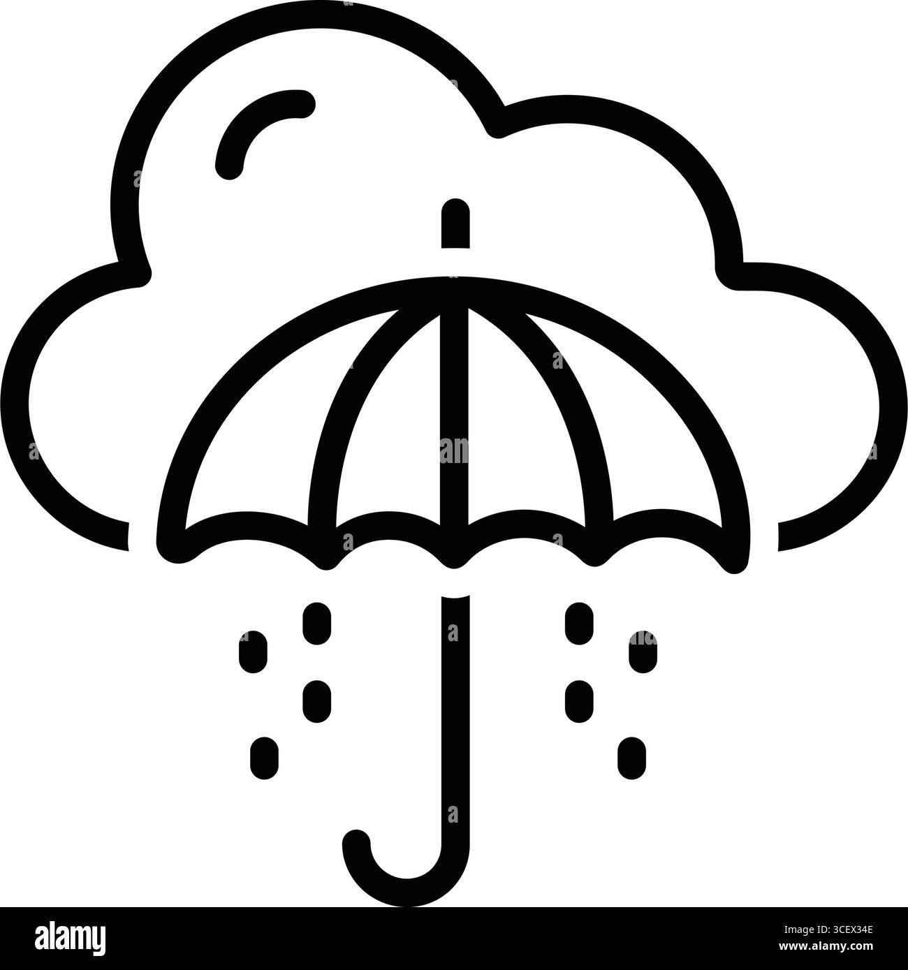 Vector illustration monsoon rain Black and White Stock Photos & Images ...