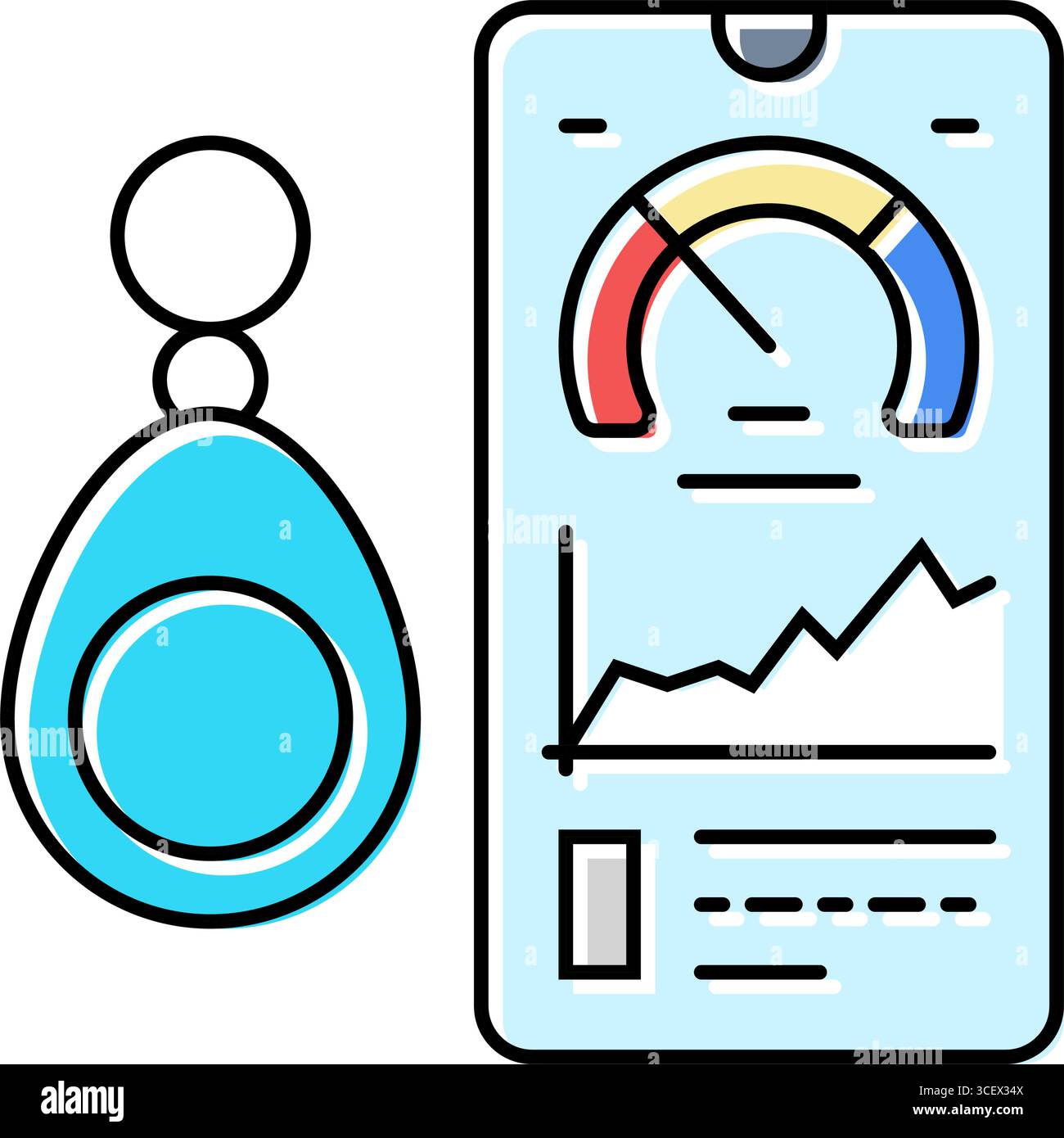 stress monitor health tech color icon vector illustration Stock Vector ...