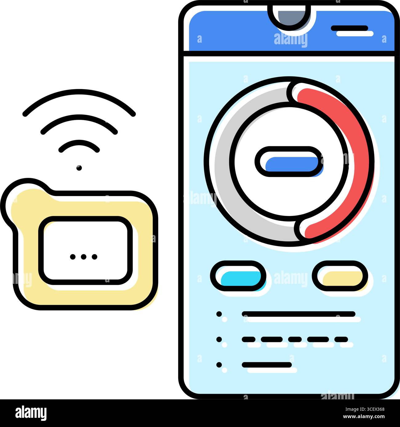 smart insulin pump health tech color icon vector illustration Stock ...