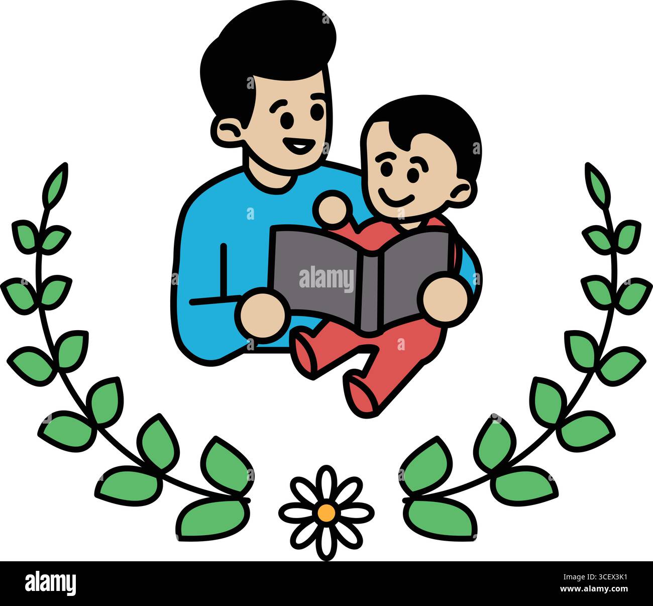 Father adult son share Stock Vector Images - Alamy