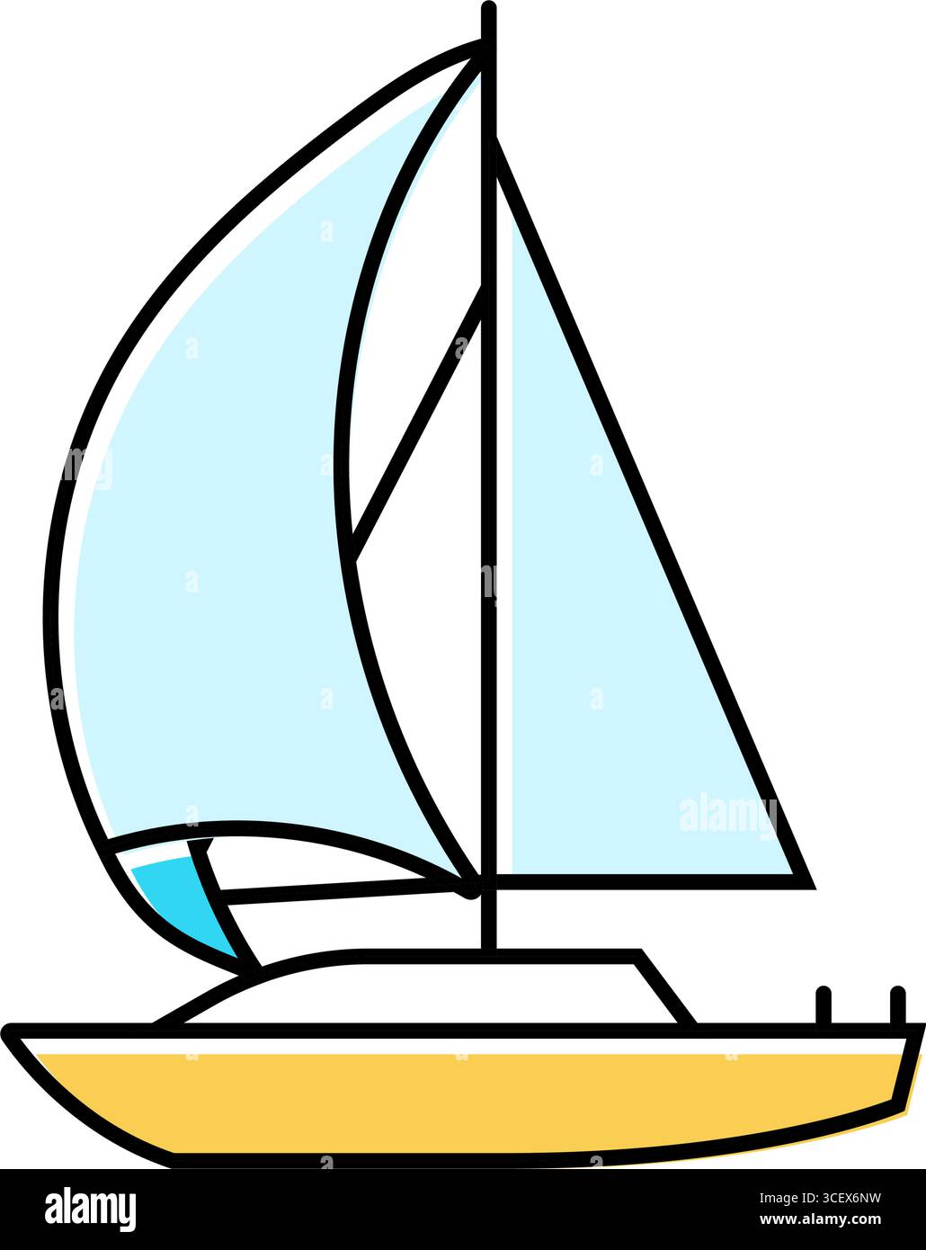spinnaker sail sailing sport color icon vector illustration Stock ...
