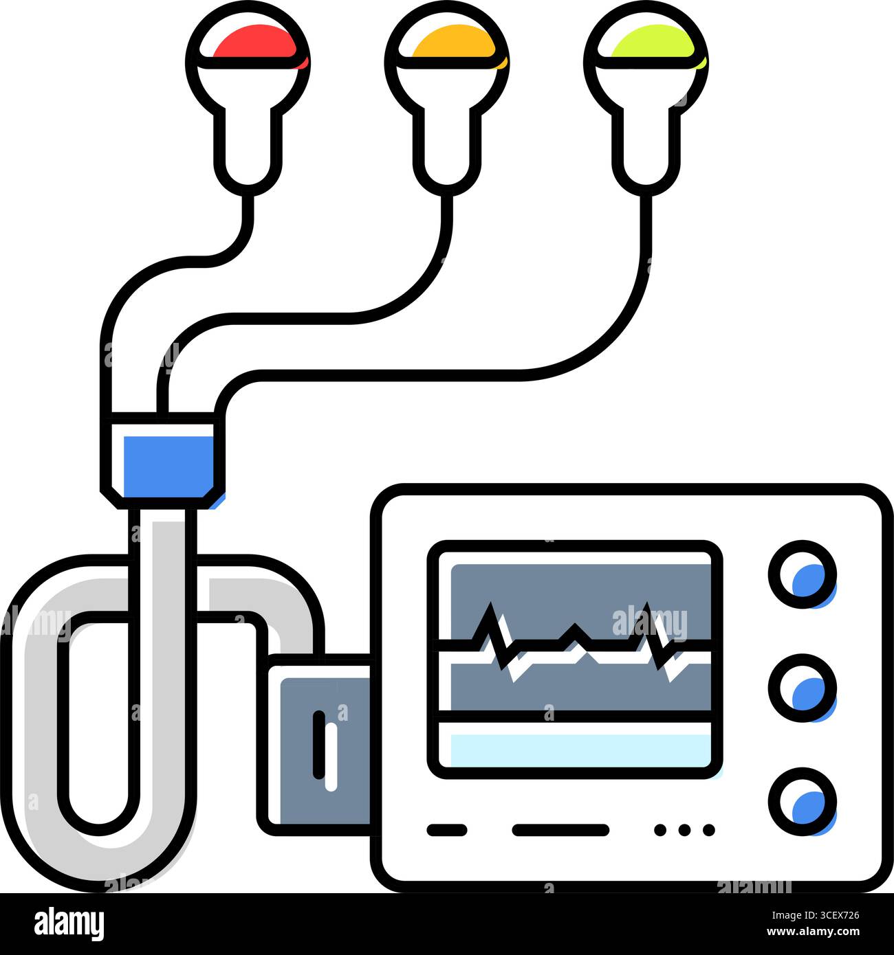 holter monitor cardiology accessories color icon vector illustration ...