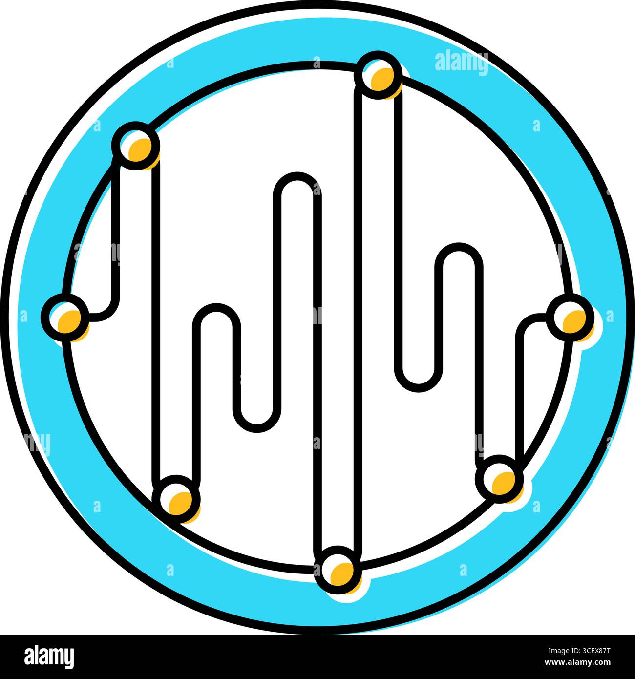 voice command wave deep learning color icon vector illustration Stock ...