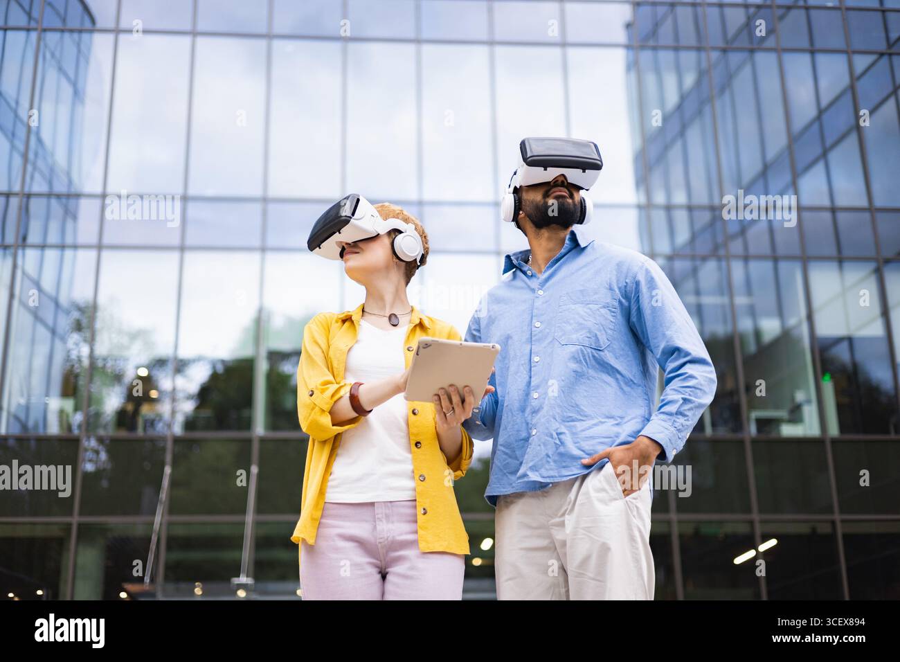 Augmented teamwork future reality device hi-res stock photography and ...