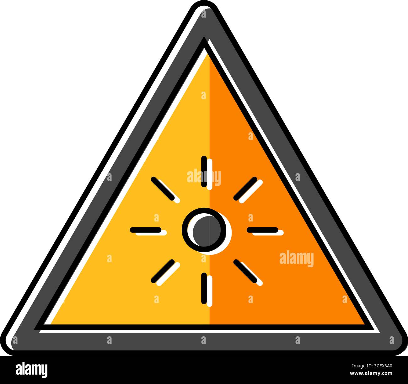 blinding sunlight car driving obstacles color icon vector illustration ...