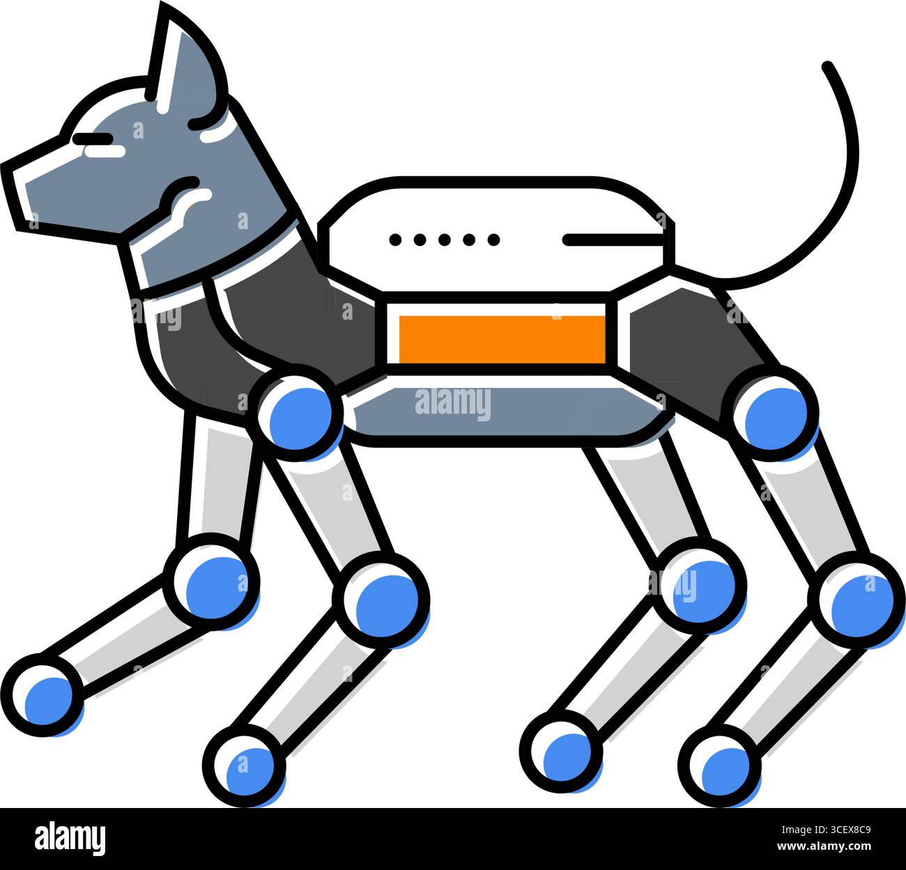 companion pet robot social robotics color icon vector illustration ...
