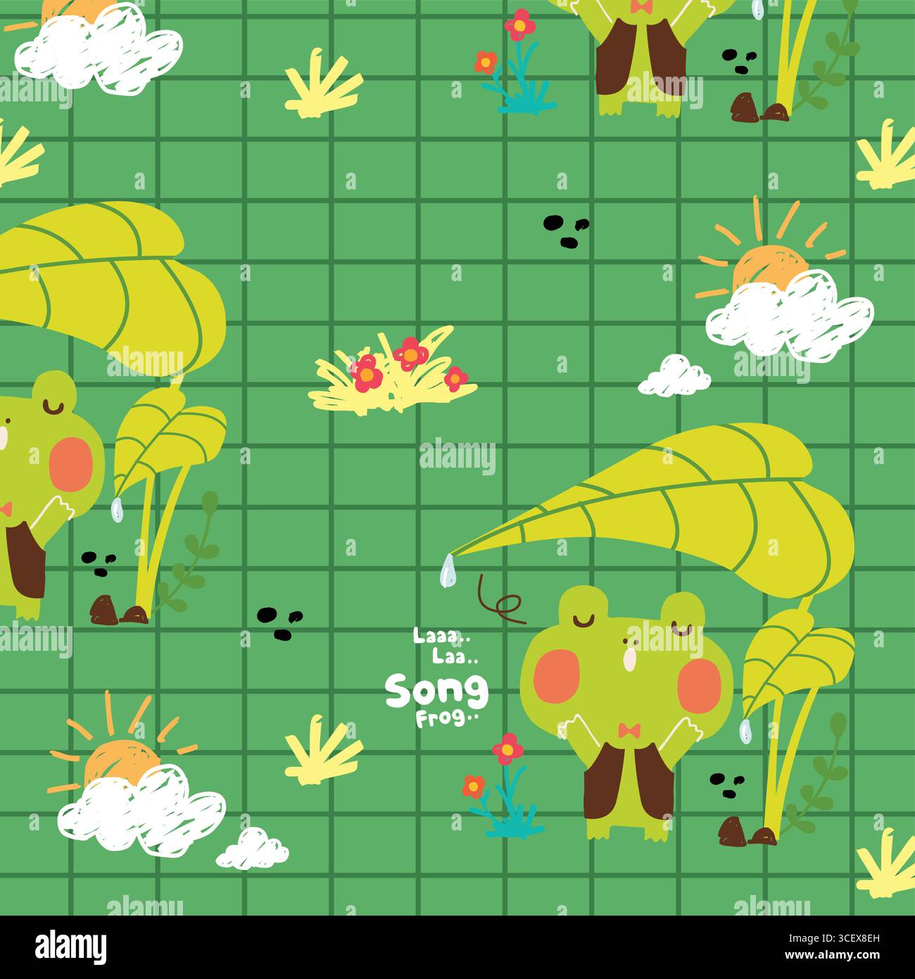 Frog doodle sheet hi-res stock photography and images - Alamy