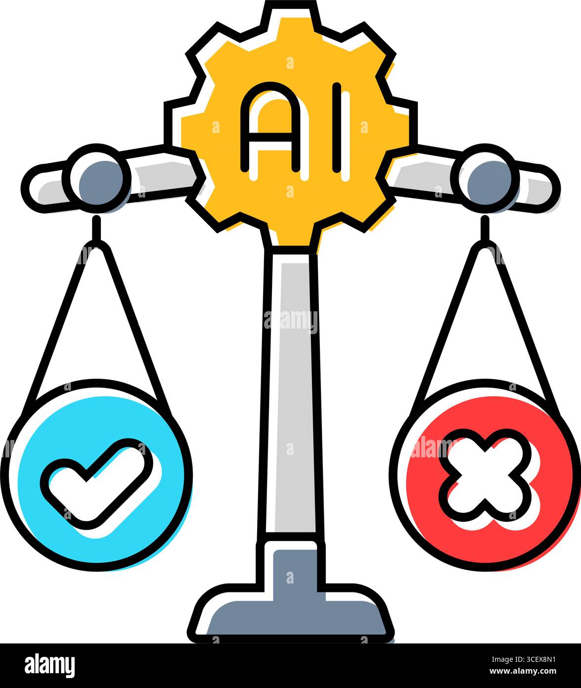 fairness scale ethical ai color icon vector illustration Stock Vector ...