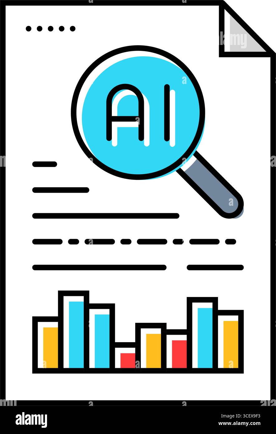 audit report ethical ai color icon vector illustration Stock Vector ...