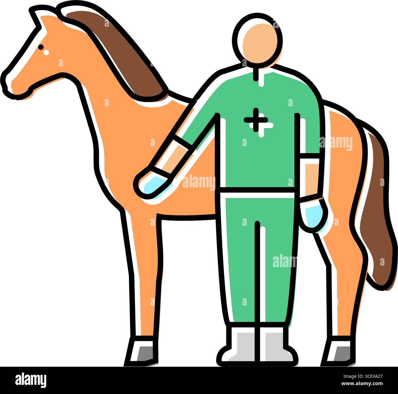 vet horse breeding color icon vector illustration Stock Vector Image ...