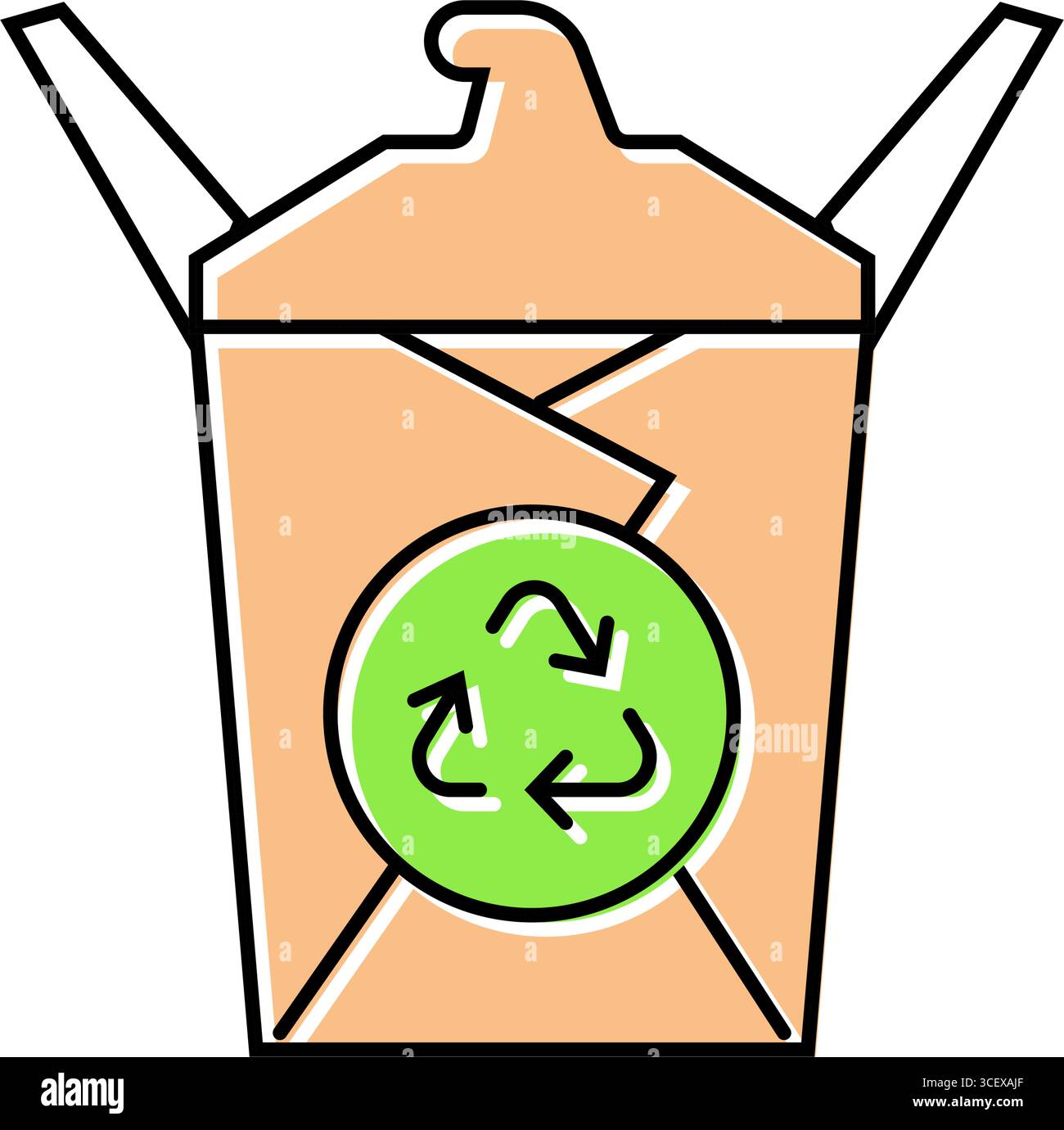 biodegradable packaging sustainability color icon vector illustration ...