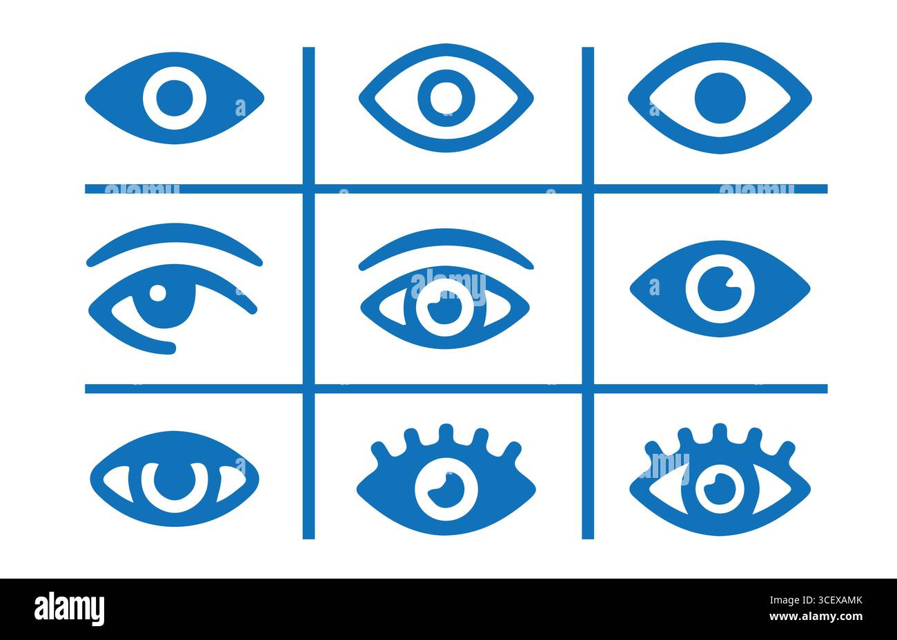 Eye icon set. Eyes related line icons. View and eye vector linear icon ...