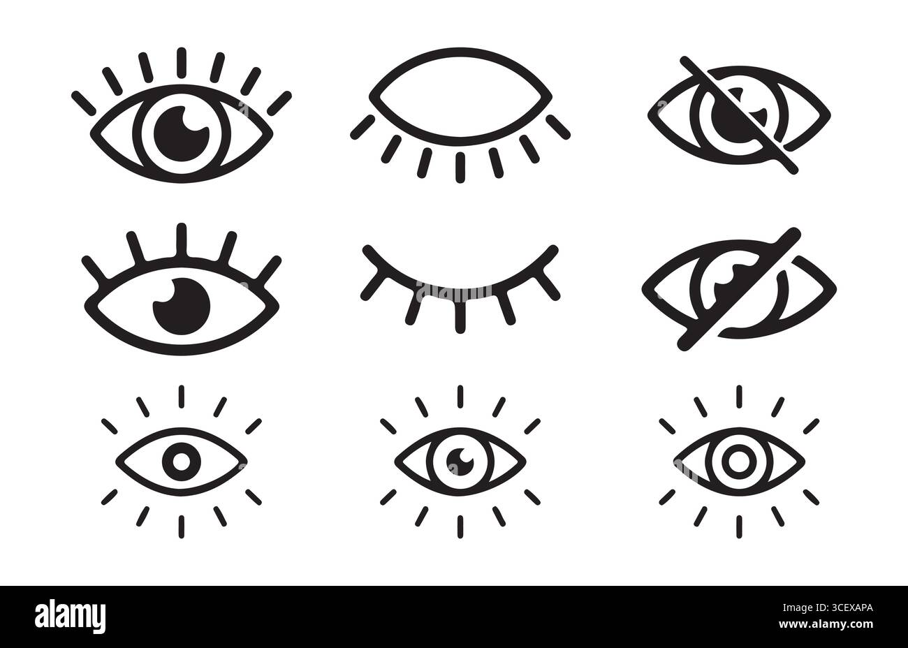 Eye icon. Eye password hidden view private vector icon. Hidden eye ...