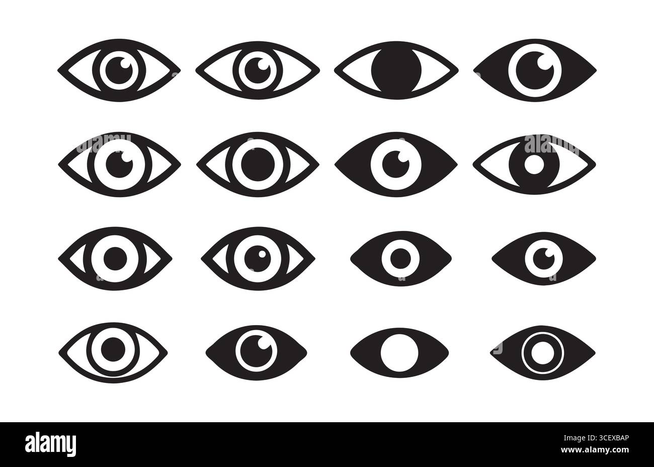 Eye icon vector set. Eyesight vision sign. Open eyes icon vector. Eye ...