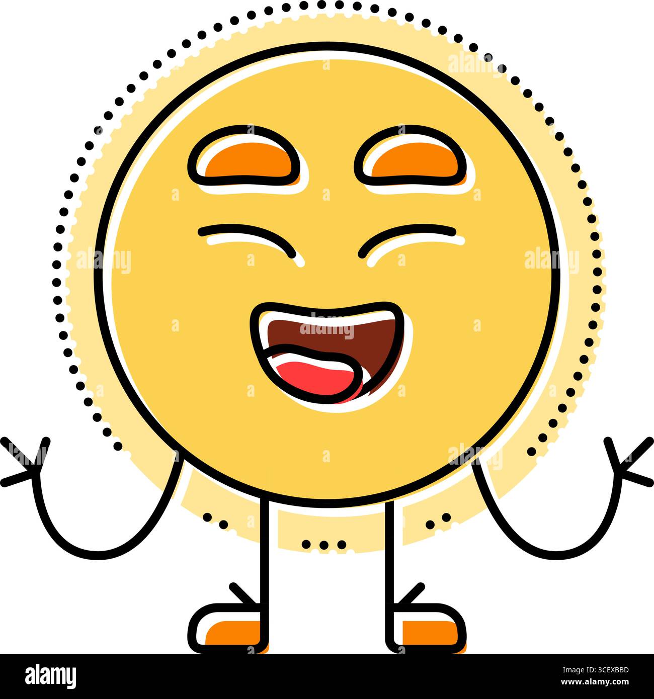 arms legs cute sun character color icon vector illustration Stock ...