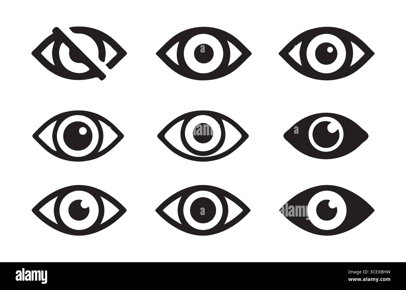 Eye icon. Eye password hidden view private vector icon. Hidden eye ...