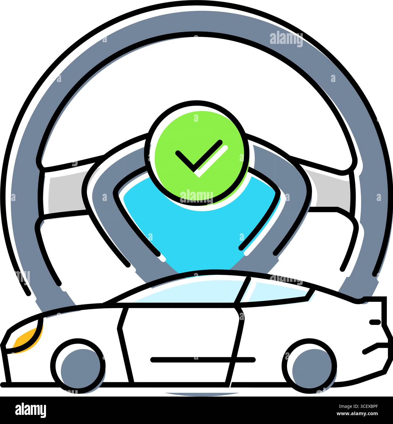 test drive car dealership color icon vector illustration Stock Vector ...