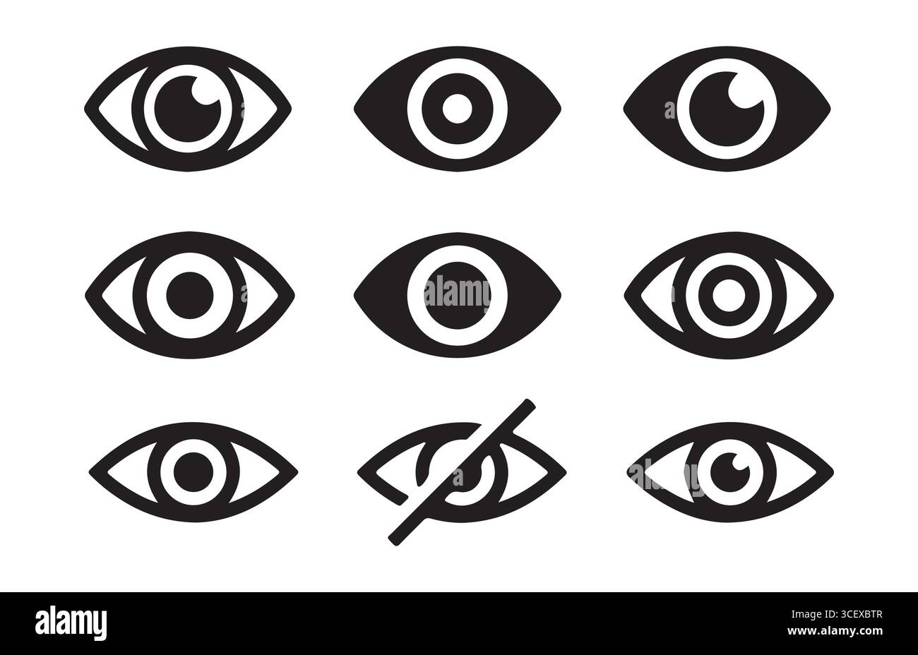 Eye icon. Eye password hidden view private vector icon. Hidden eye ...