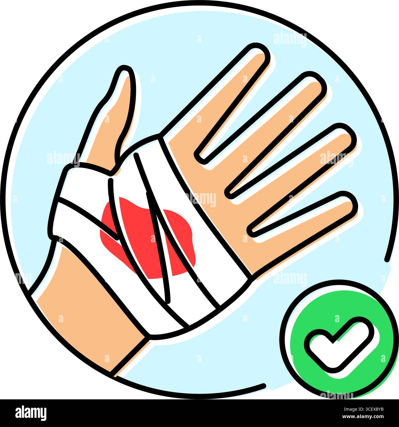 control bleeding gauze bandages color icon vector illustration Stock ...