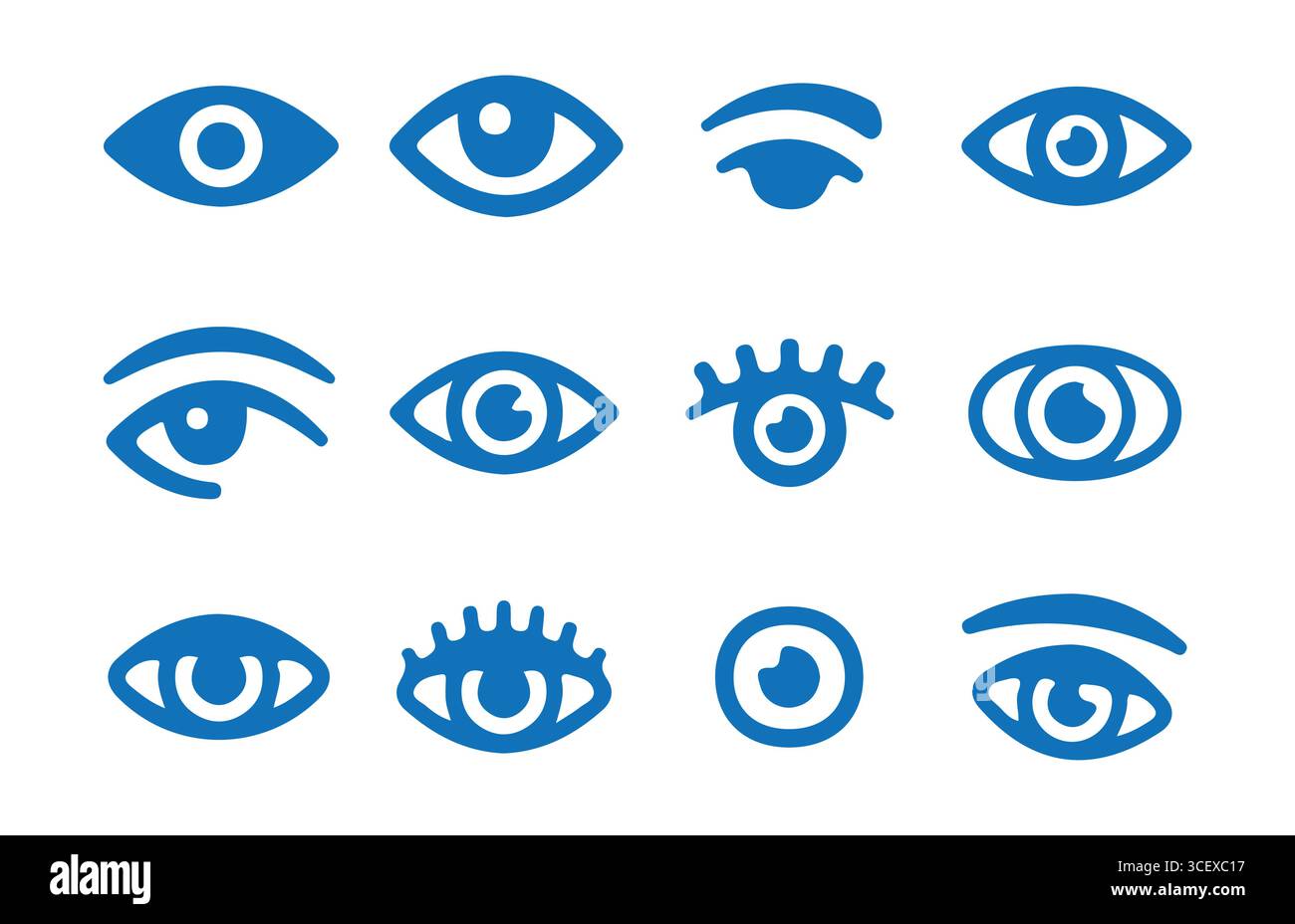 Eye icon set. Open eyes icon vector. A view or visibility symbol ...