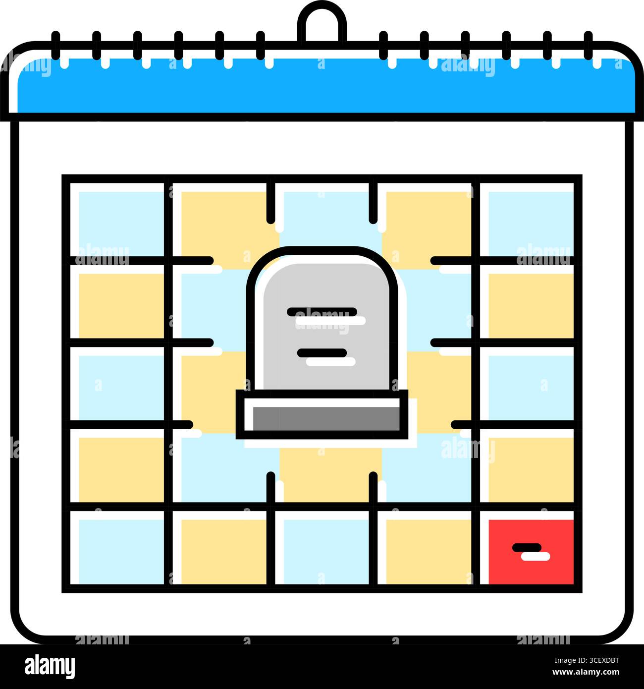 calendar marked date death color icon vector illustration Stock Vector ...
