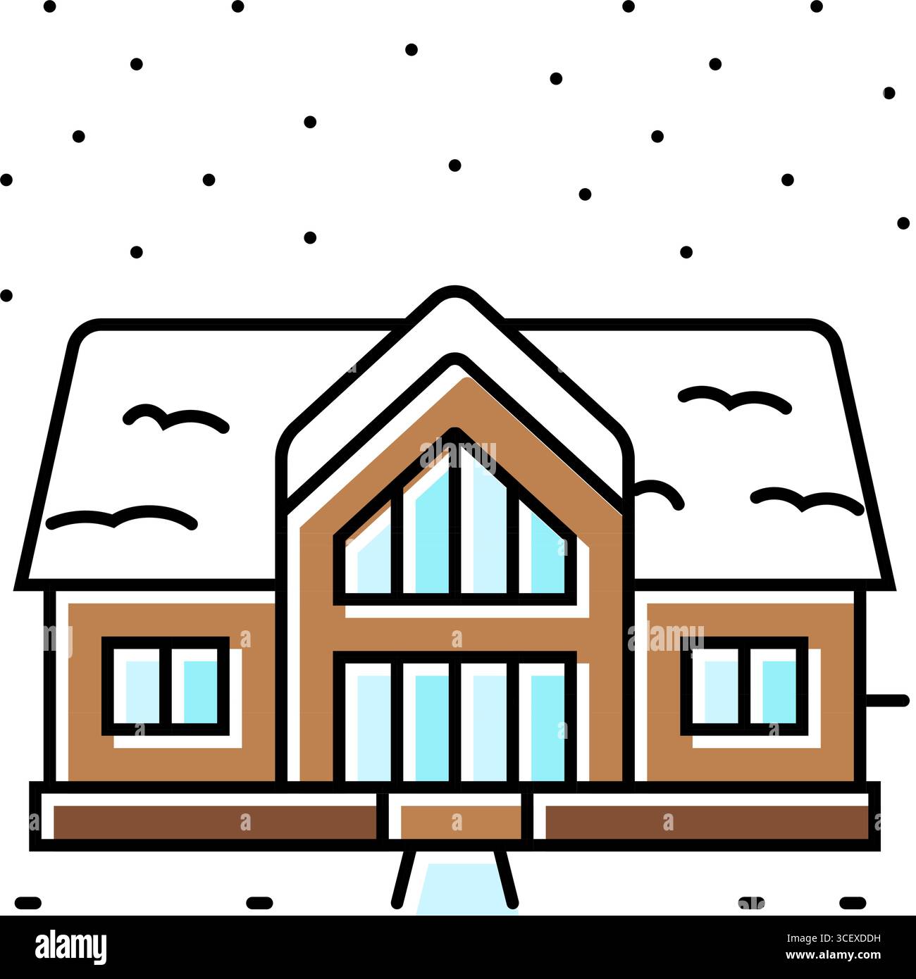 Winter landscape rustic wooden Cut Out Stock Images & Pictures - Alamy