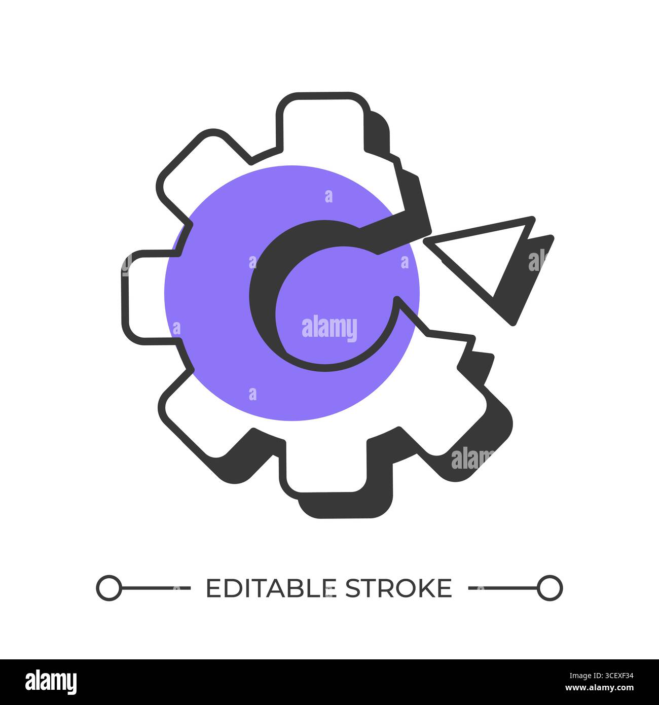 Business process offset shadow line icon Stock Vector Image & Art - Alamy