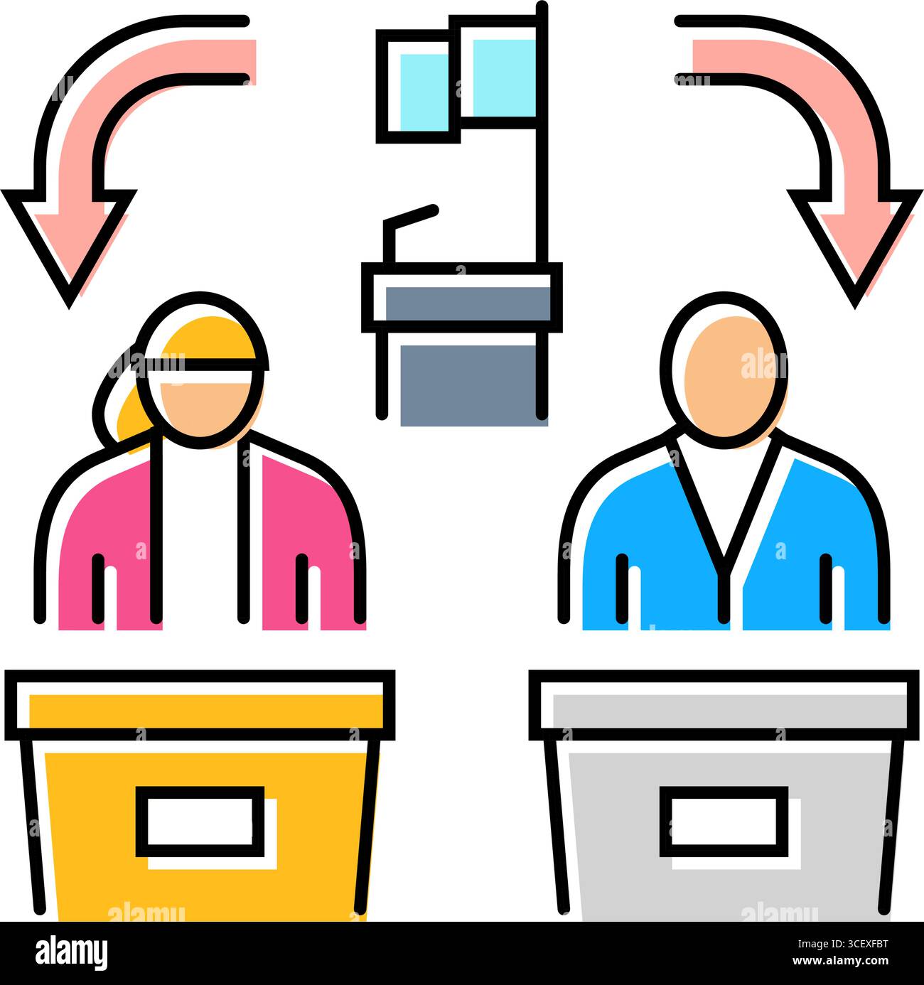 gender parity politics color icon vector illustration Stock Vector ...