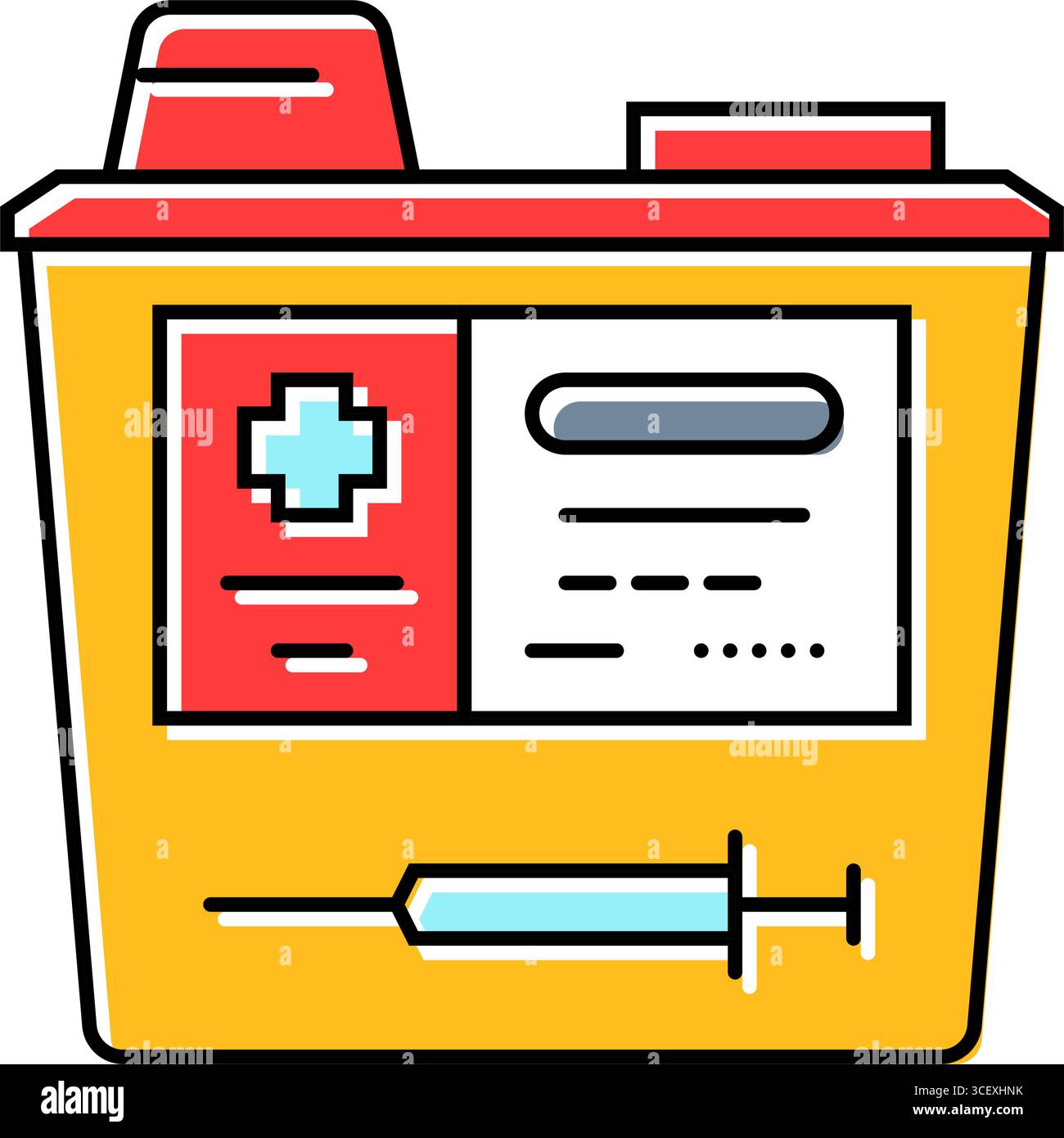 medical waste disposal needles color icon vector illustration Stock ...