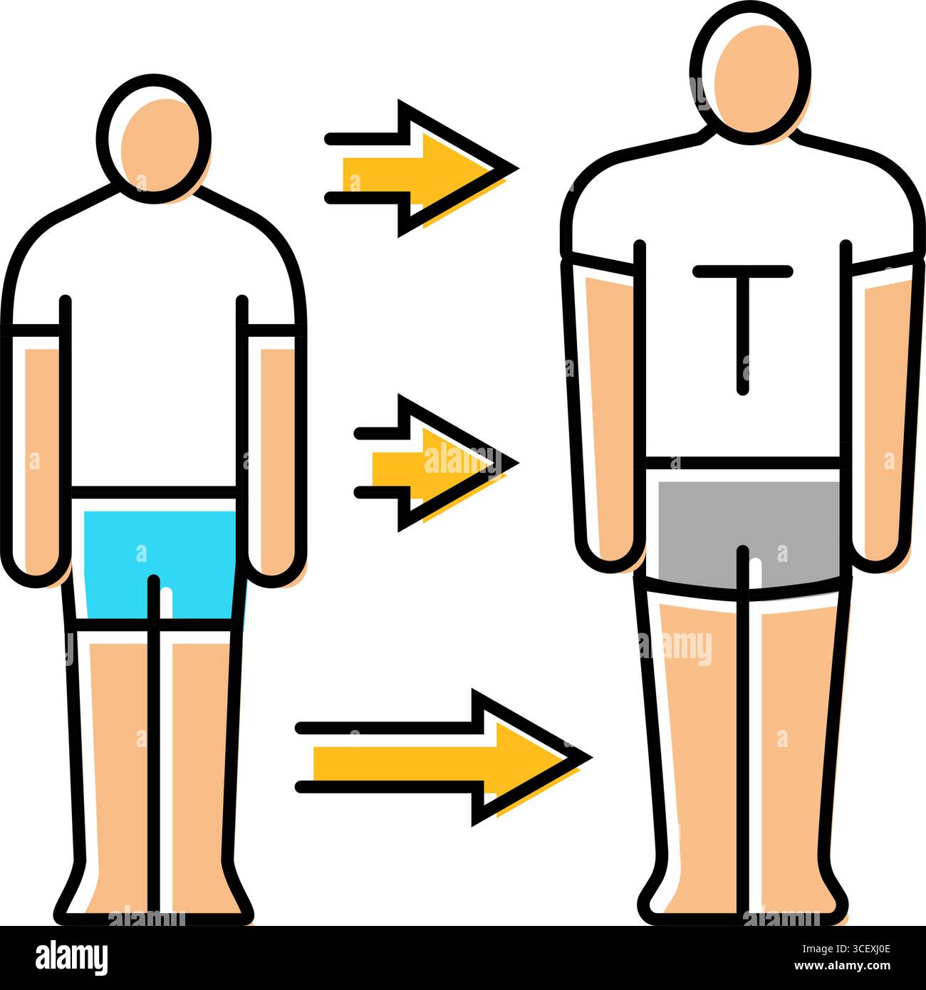 change body shape adolescence puberty color icon vector illustration ...