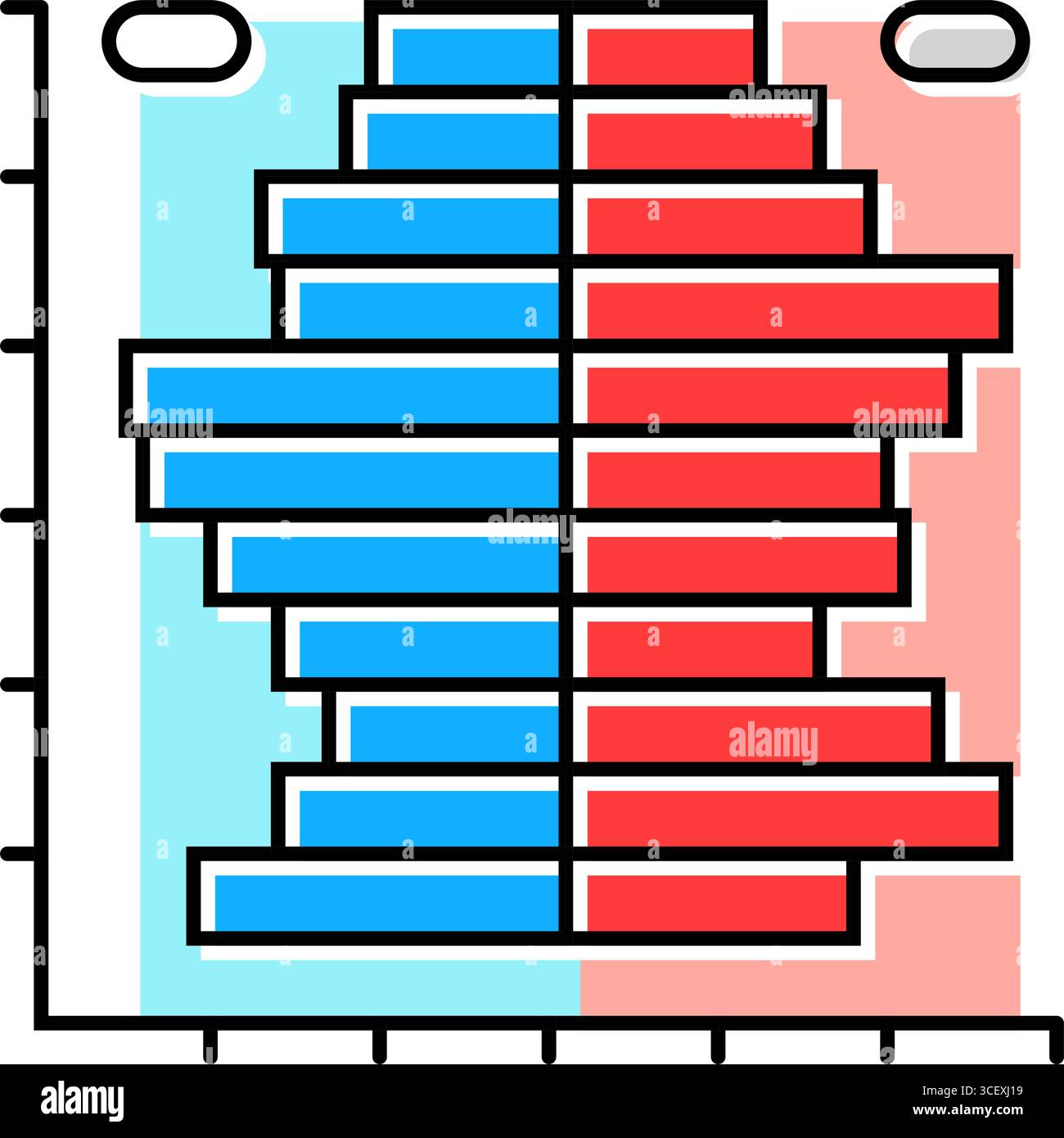 population pyramid chart color icon vector illustration Stock Vector ...